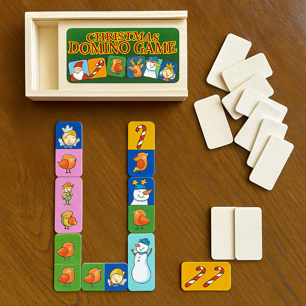 Children's Christmas Dominoes Famiy Game - Children's Christmas Eve Bo ...