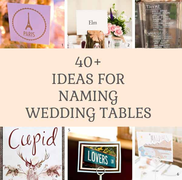 WEDDING TABLE NAMES – SO MANY IDEAS! – The Wedding of My Dreams