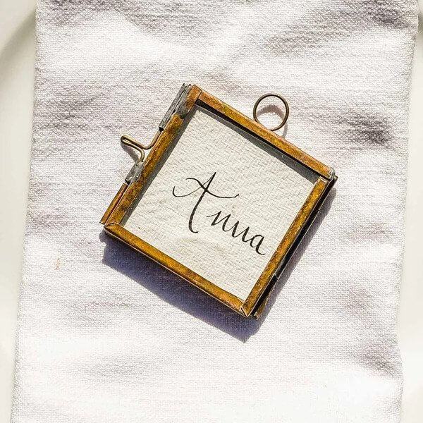 Transform Your Wedding with These Stunning Place Cards in Brass Frames ...