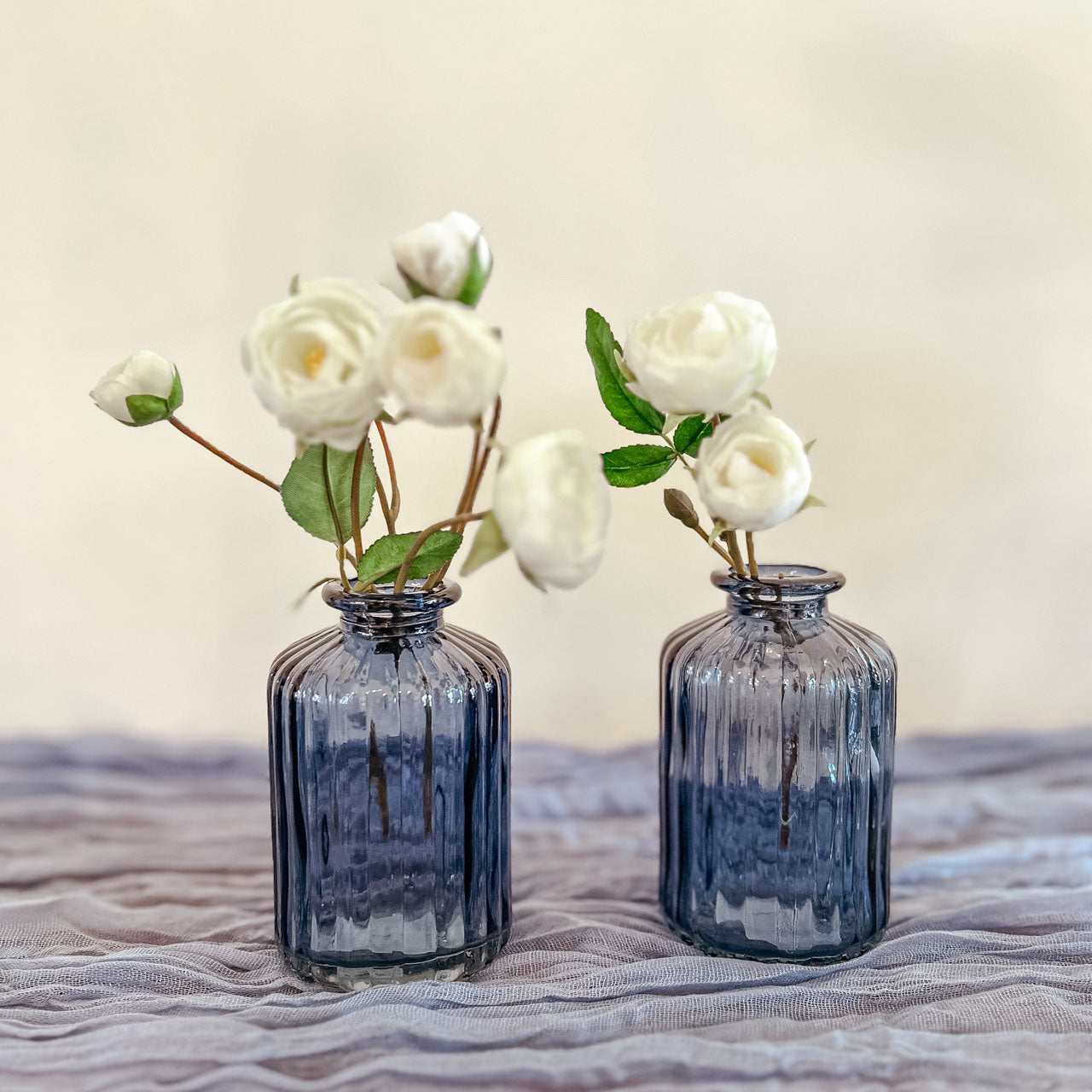 Blue Glass Bottle Vases Florence (Set of 2) - Wedding Vases – The ...