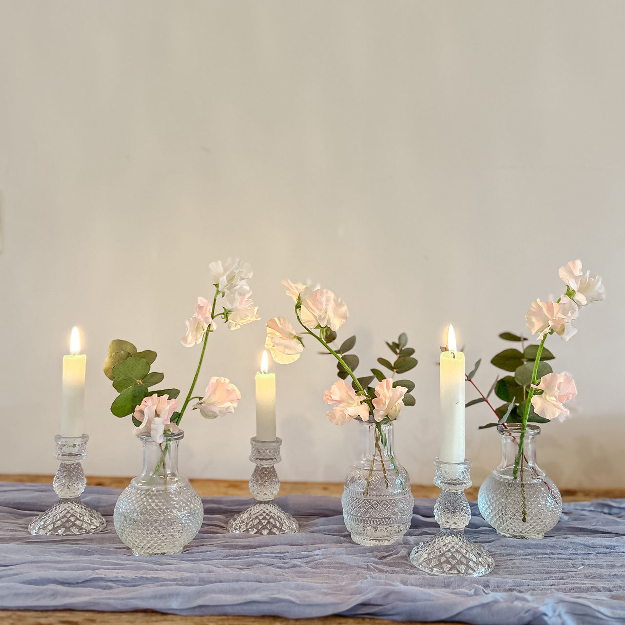 Dusky Blue Crinkled Cheesecloth Wedding Table Runner 3m – The Wedding ...