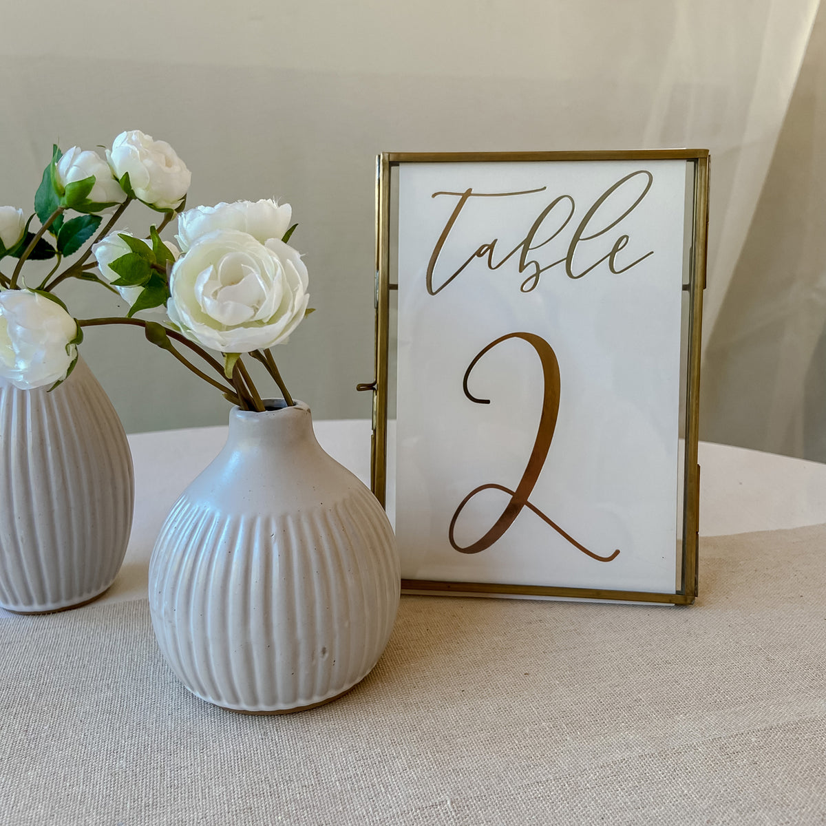 Brass Photo Frames Table Numbers (Free Standing) Wedding Stationery ...