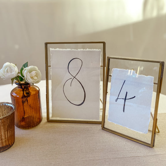 Brass Photo Frames Table Numbers (Free Standing) Wedding Stationery ...