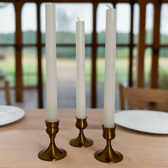 Brushed Gold Short Candlesticks – Set Of 3 – The Wedding of My Dreams