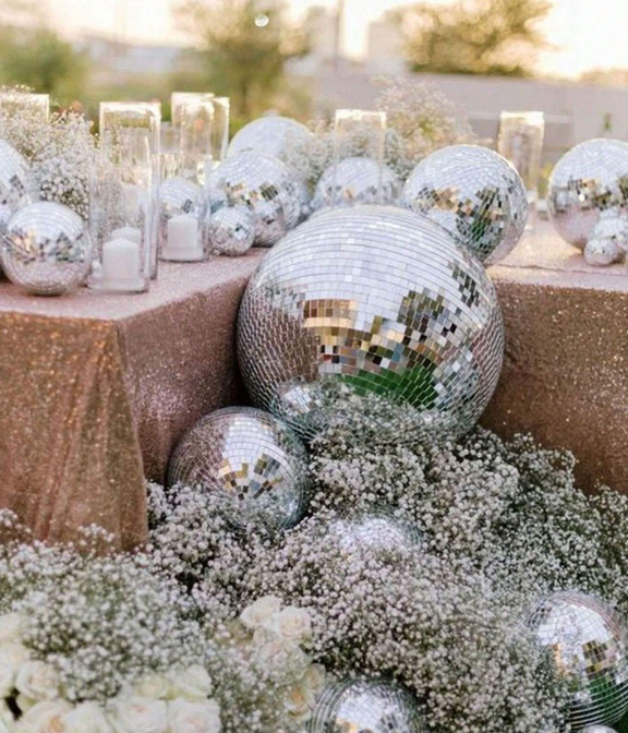 Mirror Disco Ball Hanging Decoration (20cm/30cm/Silver/Gold) – The ...