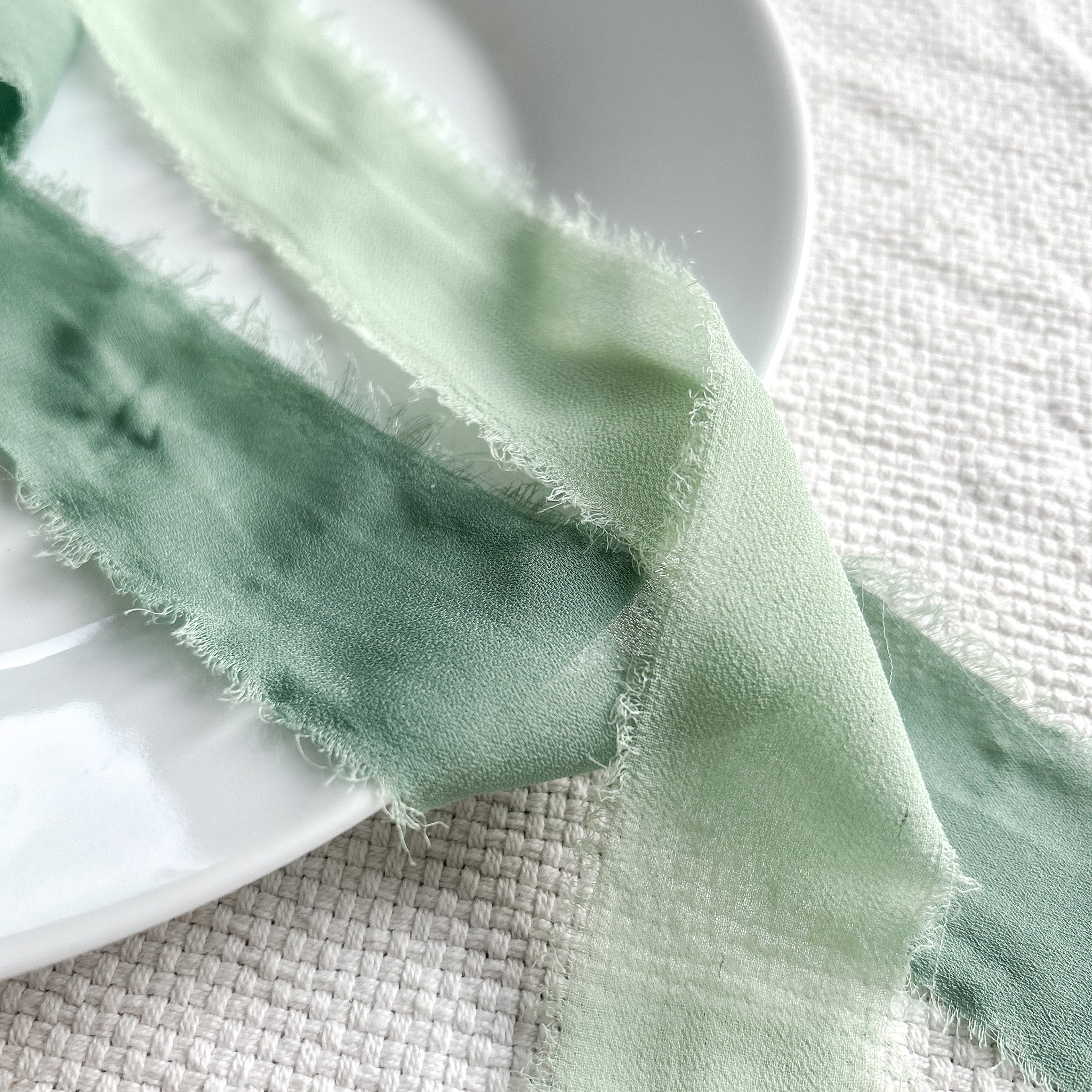 Chiffon Wedding Ribbons with Frayed Edges - Green 5m Roll – The Wedding ...