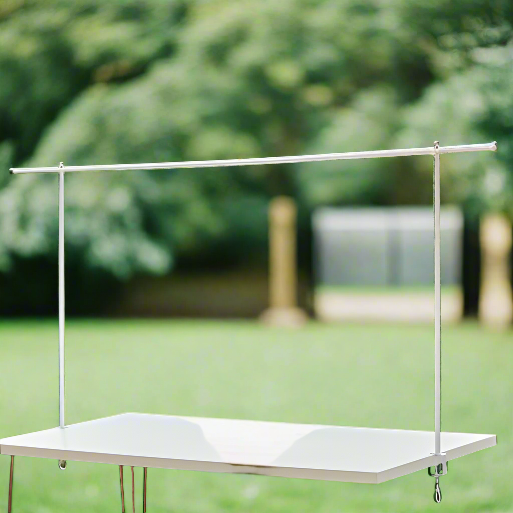 White Metal Clamp Frame For Suspending Over Wedding Tables 2.3m - Susp ...