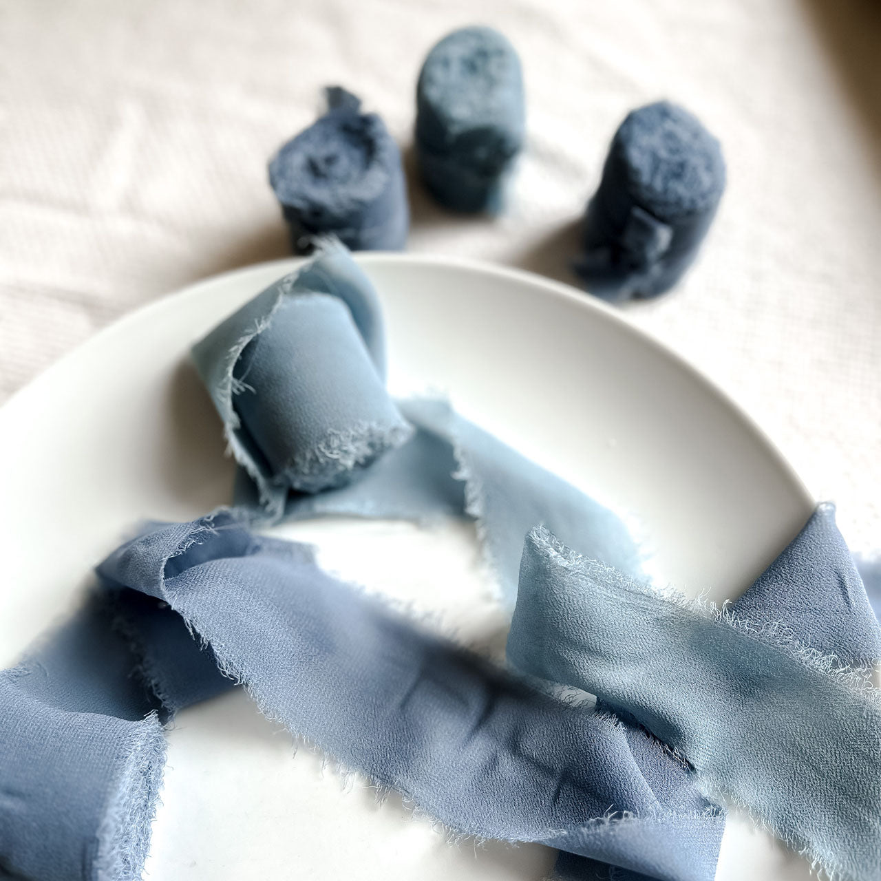 Chiffon Wedding Ribbons with Frayed Edges - Blue 5m Roll – The Wedding ...