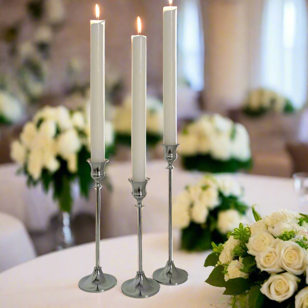 Silver Candle Sticks – Set Of 3 – The Wedding of My Dreams