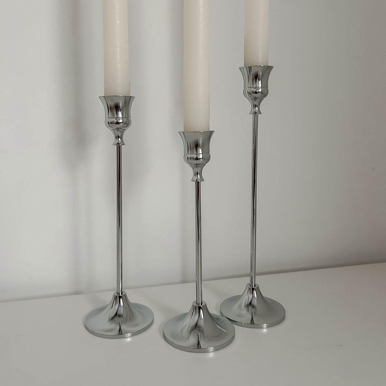 Silver Candle Sticks – Set Of 3 – The Wedding of My Dreams