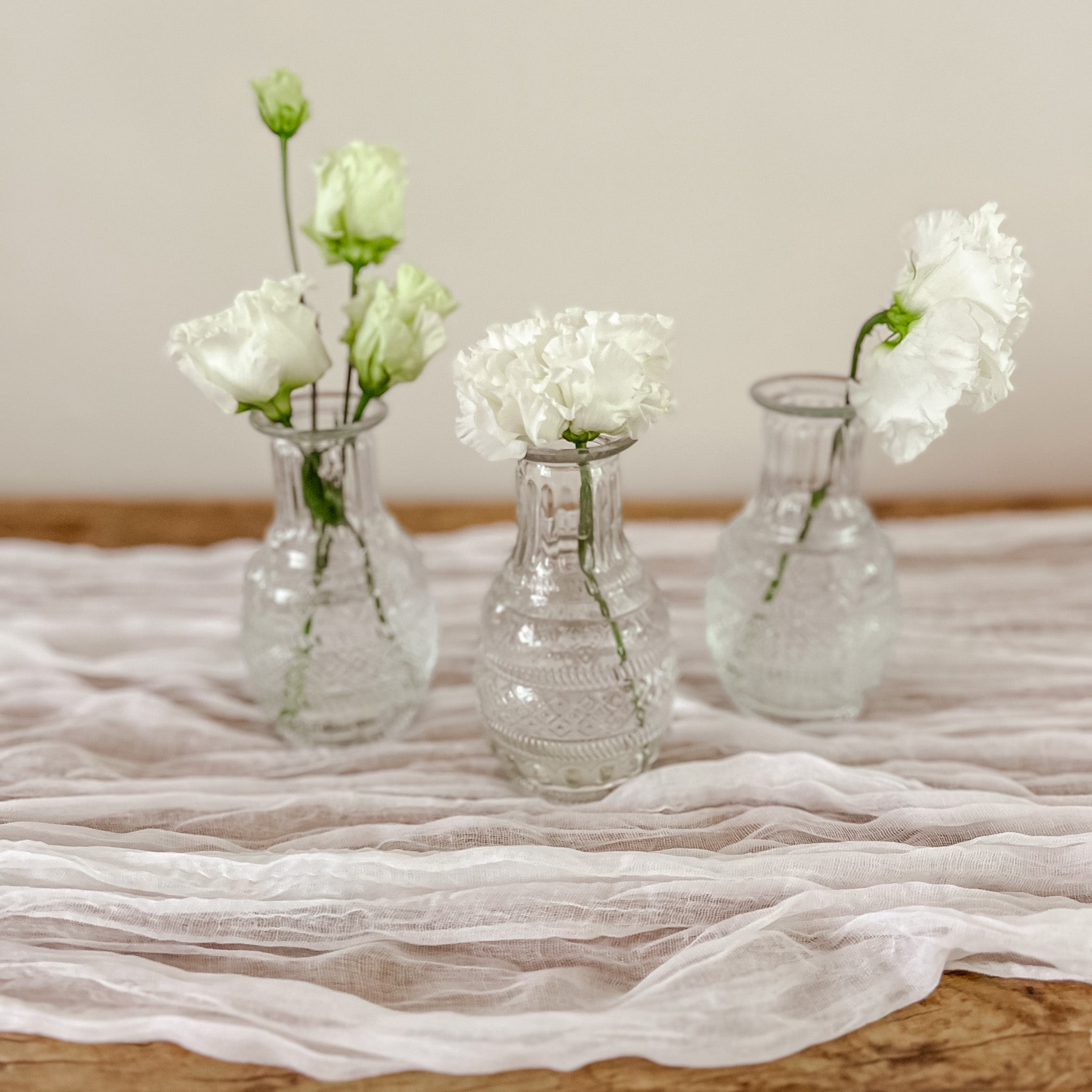 White Crinkled Cheesecloth Wedding Table Runner 3m – The Wedding of My ...