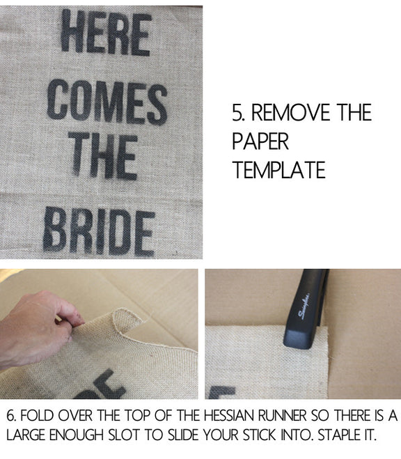 Hessian Here Comes The Bride Sign Template - Free Download – The ...