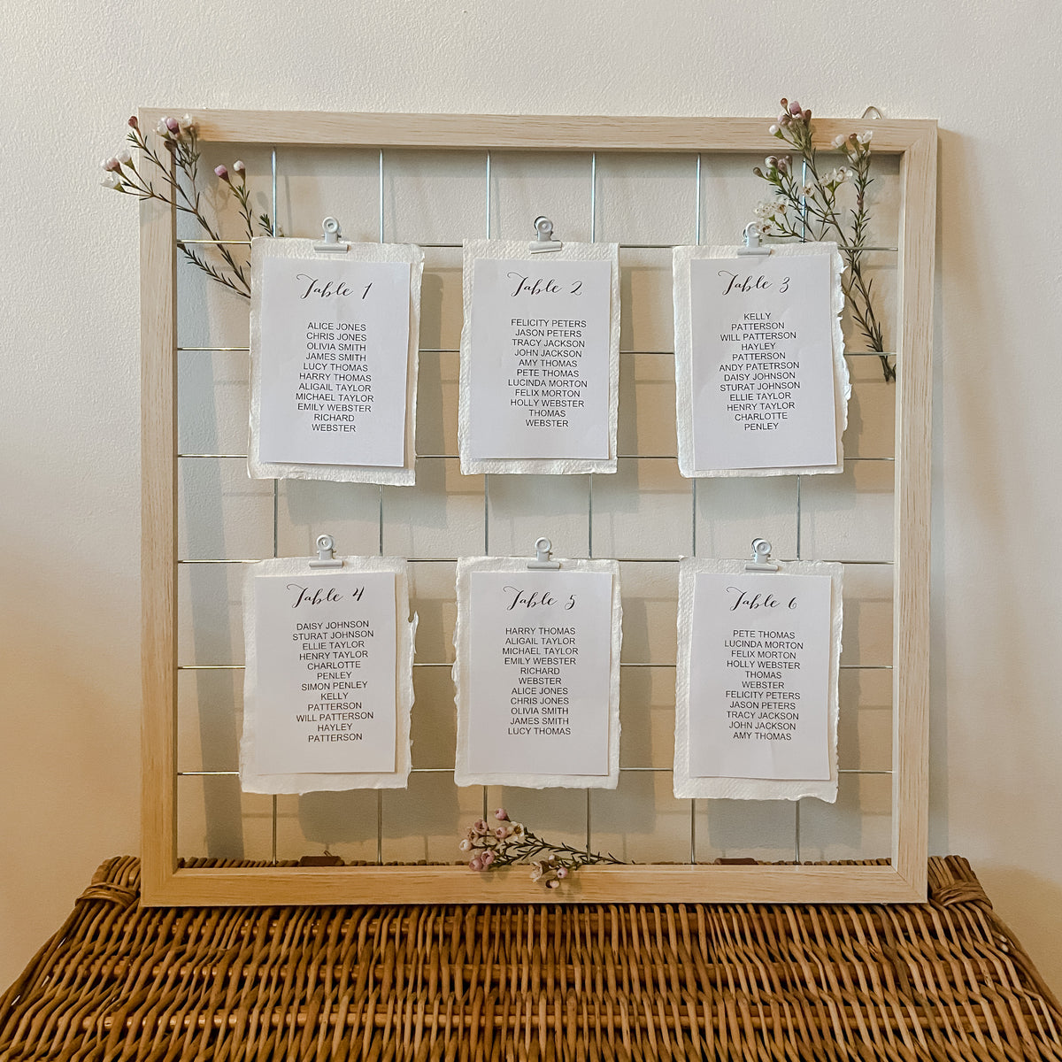 Wooden Metal Grid Table Plan Frame 50cm – The Wedding of My Dreams