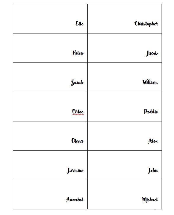 Rustic Script Place Cards - Print At Home Wedding Stationery – The ...