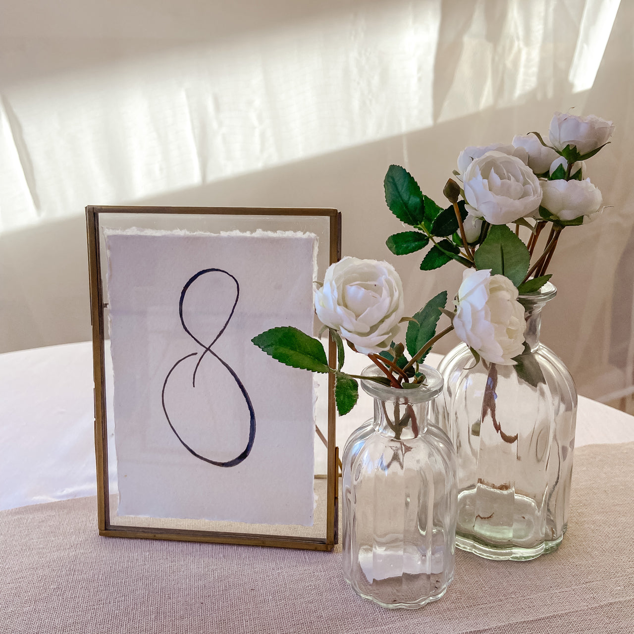 Brass Photo Frames Table Numbers (Free Standing) Wedding Stationery ...