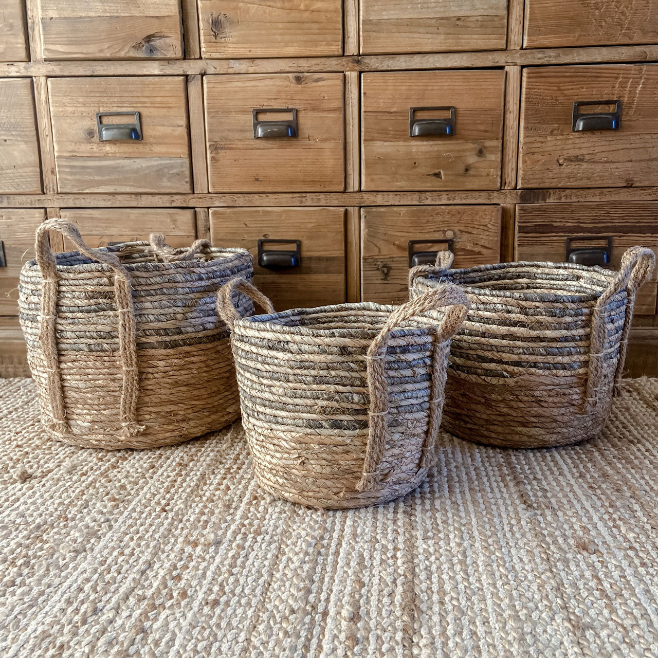 Neutral Jute Basket with Handles (3 sizes) – The Wedding of My Dreams