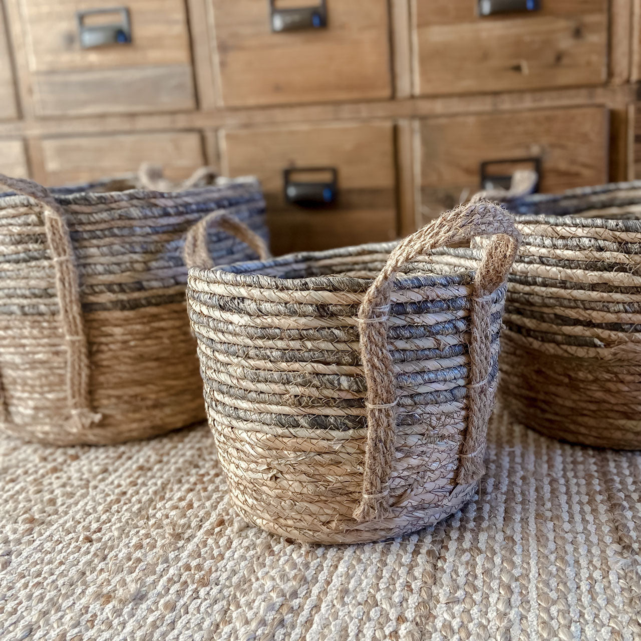 Neutral Jute Basket with Handles (3 sizes) – The Wedding of My Dreams